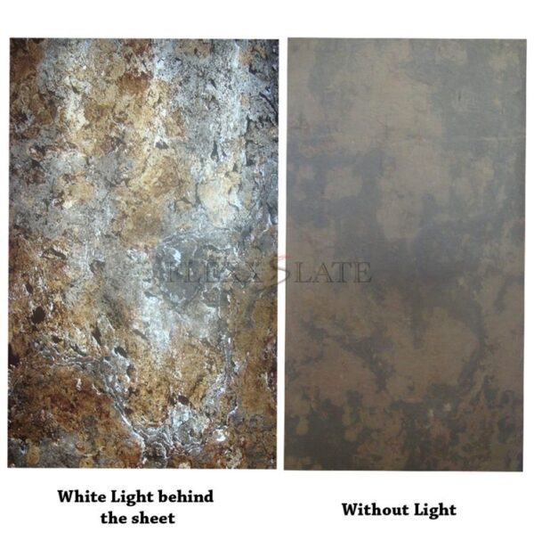 Peacock Translucent Stone Panel - FLEXX SLATE